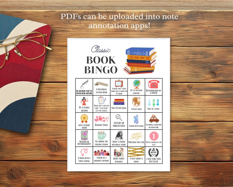 Book Bingo, Printable Journal Page, Book Challenge, Reading Challenge ...