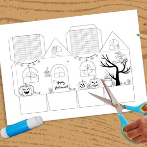 Halloween House Paper Craft, 3D Paper House Template, Spooky Halloween ...