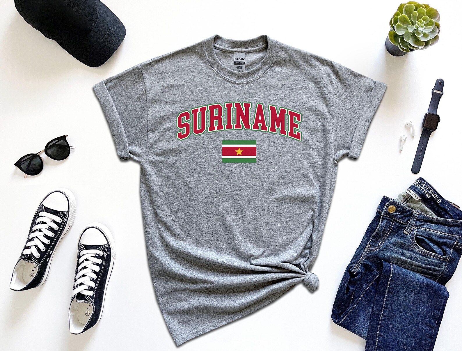 Suriname Shirt, Custom Suriname Tshirt, Simple Flag Free Gift Message ...
