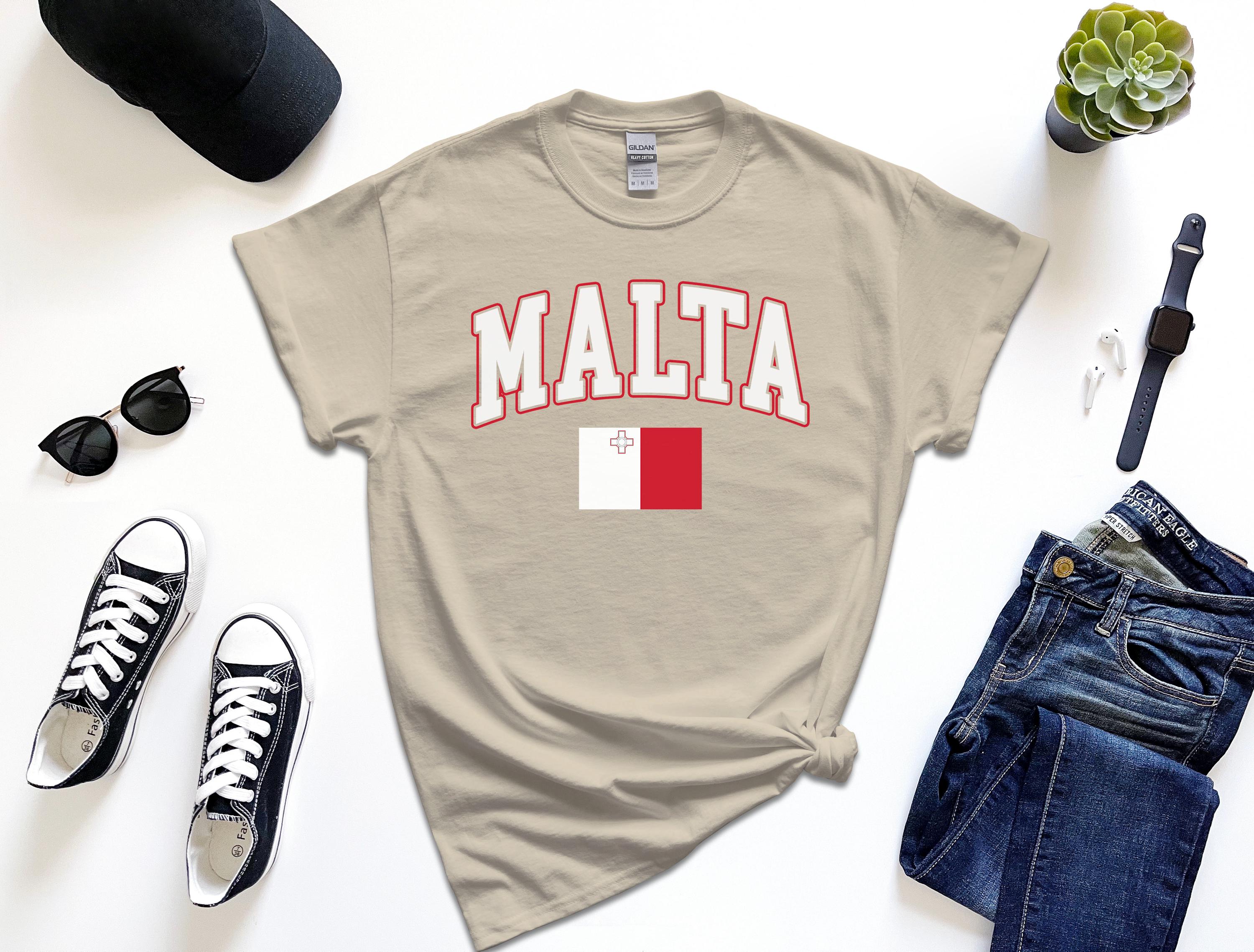 Malta Shirt, Custom Malta Tshirt, Simple Flag Free Gift Message ...