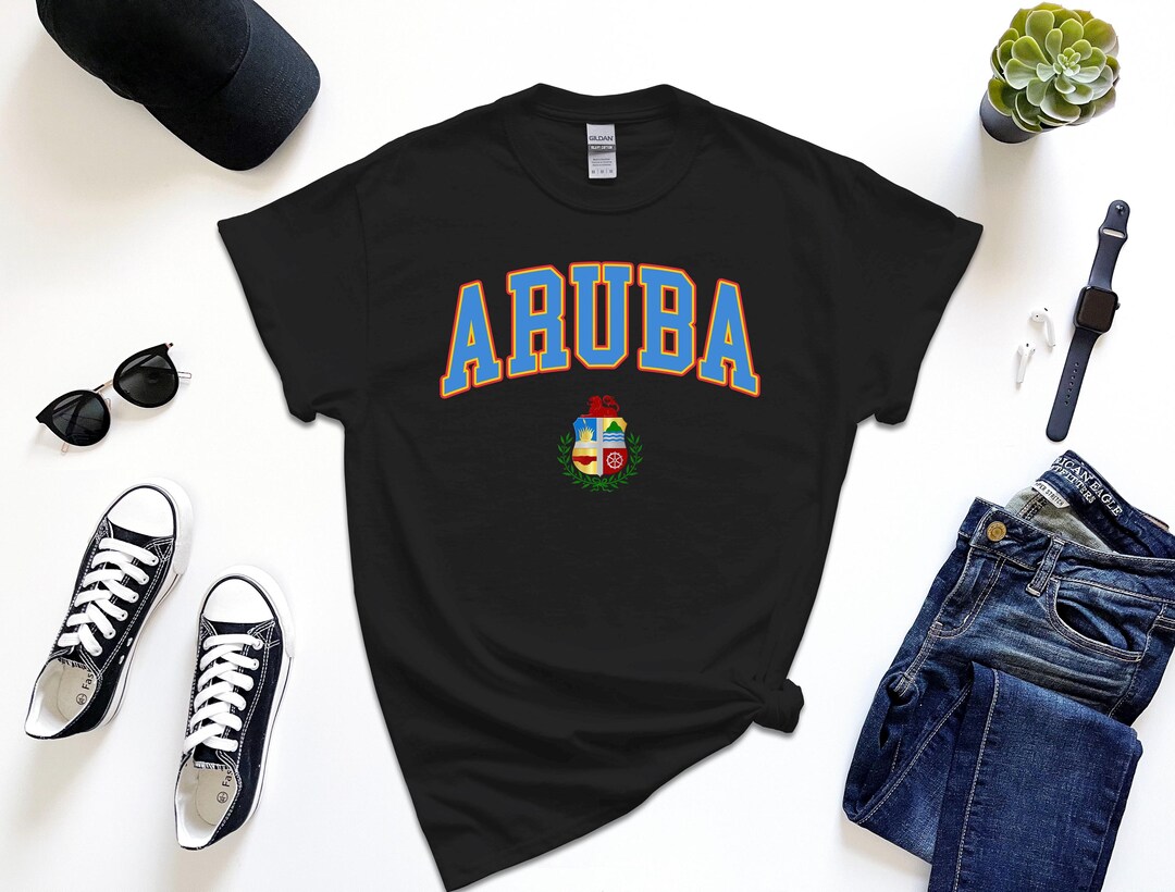 Aruba Shirt, Coat of Arms of Aruba Tshirt With Country Emblem Free Gift ...