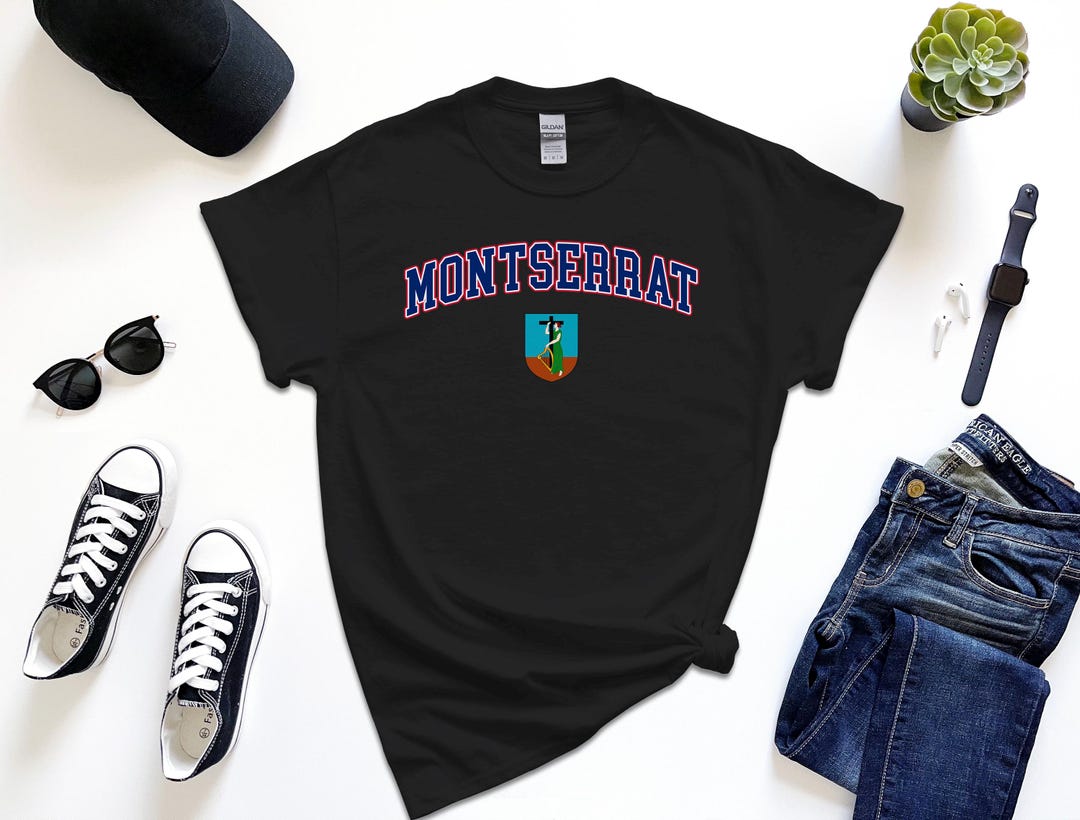 Montserrat Shirt, Coat of Arms of Montserrat Tshirt Country Emblem Free ...