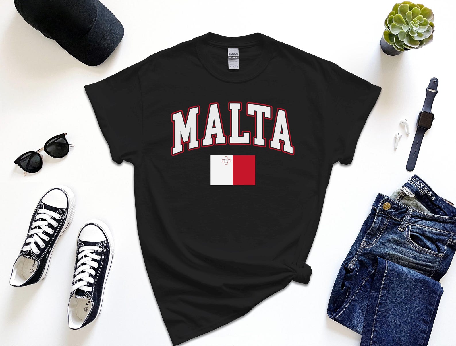 Malta Shirt, Custom Malta Tshirt, Simple Flag Free Gift Message ...