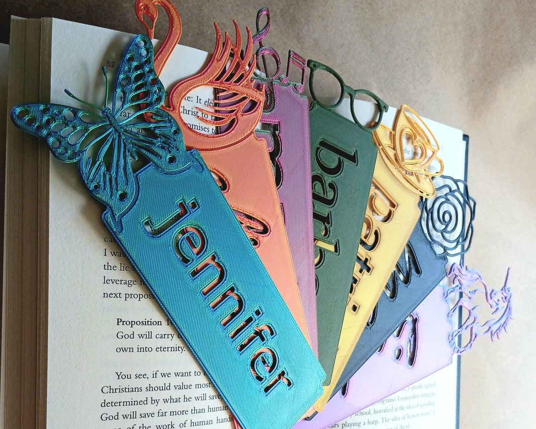 3D Printed Bookmark, Name Bookmark, Custom Bookmark, Personalized Gift ...