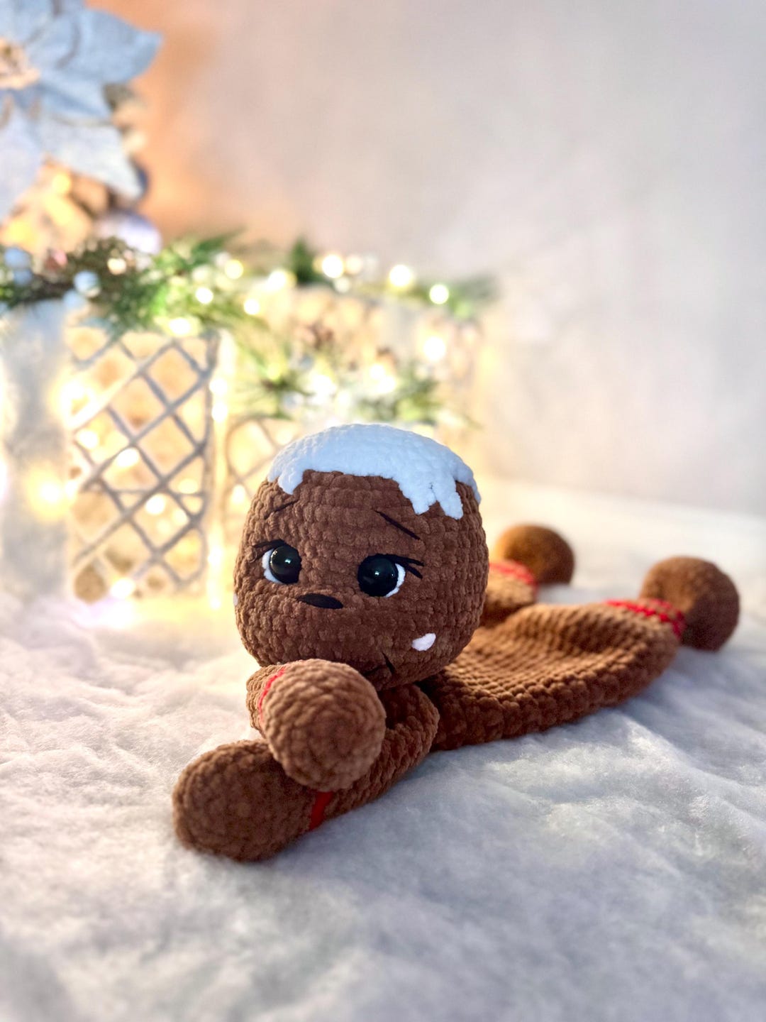 Gingerbread Plush Doll – Handmade Holiday Crochet Toy - Etsy