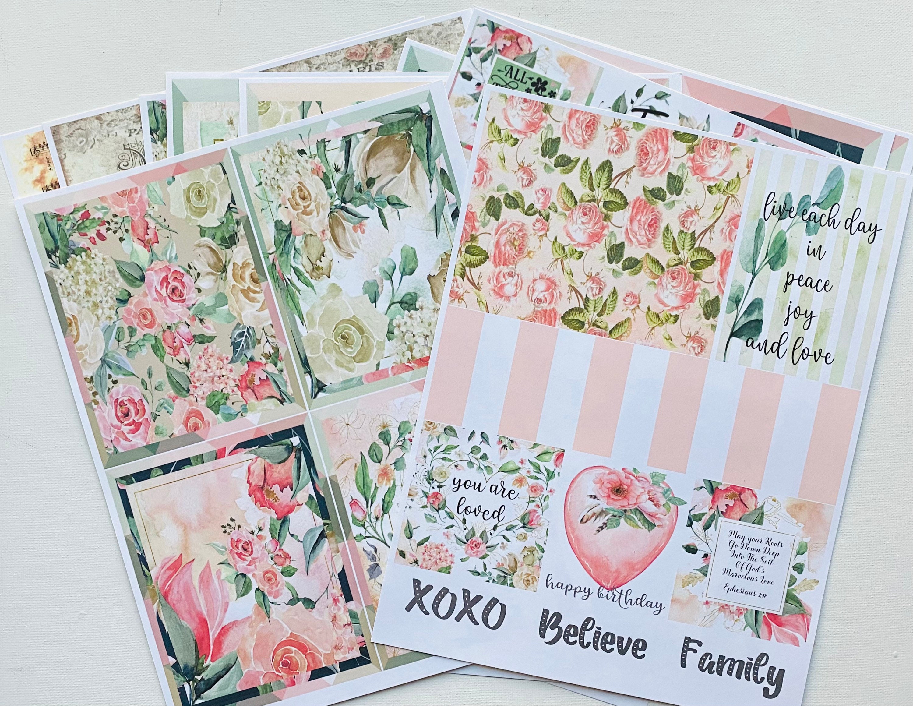 Paper Crafting Kit, 12 Pages With 75 Quotes & Papers for Scrapbooking ...