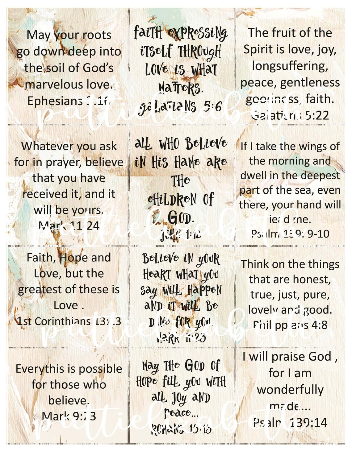 Printable Digital Scripture Verses, Quotes for Planners, Junk Journals ...