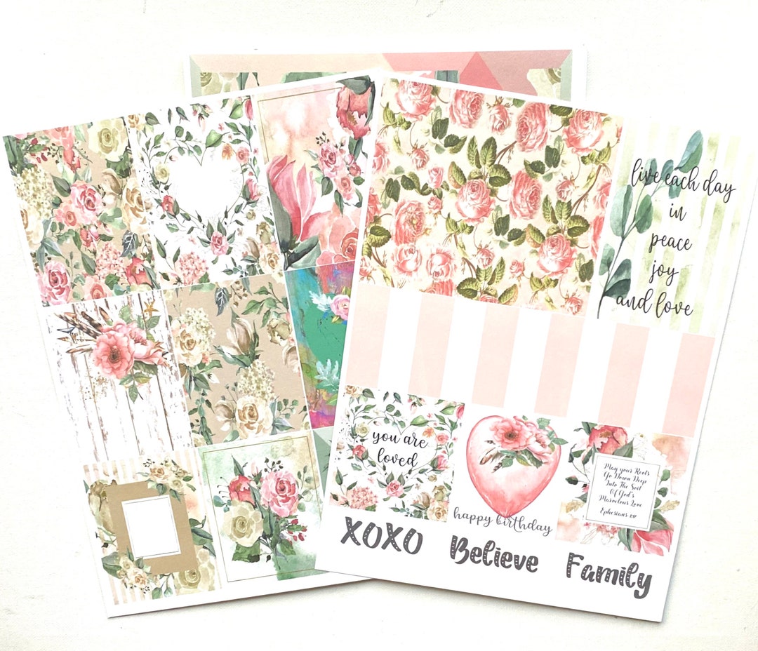Paper Crafting Kit, 12 Pages With 75 Quotes & Papers for Scrapbooking ...