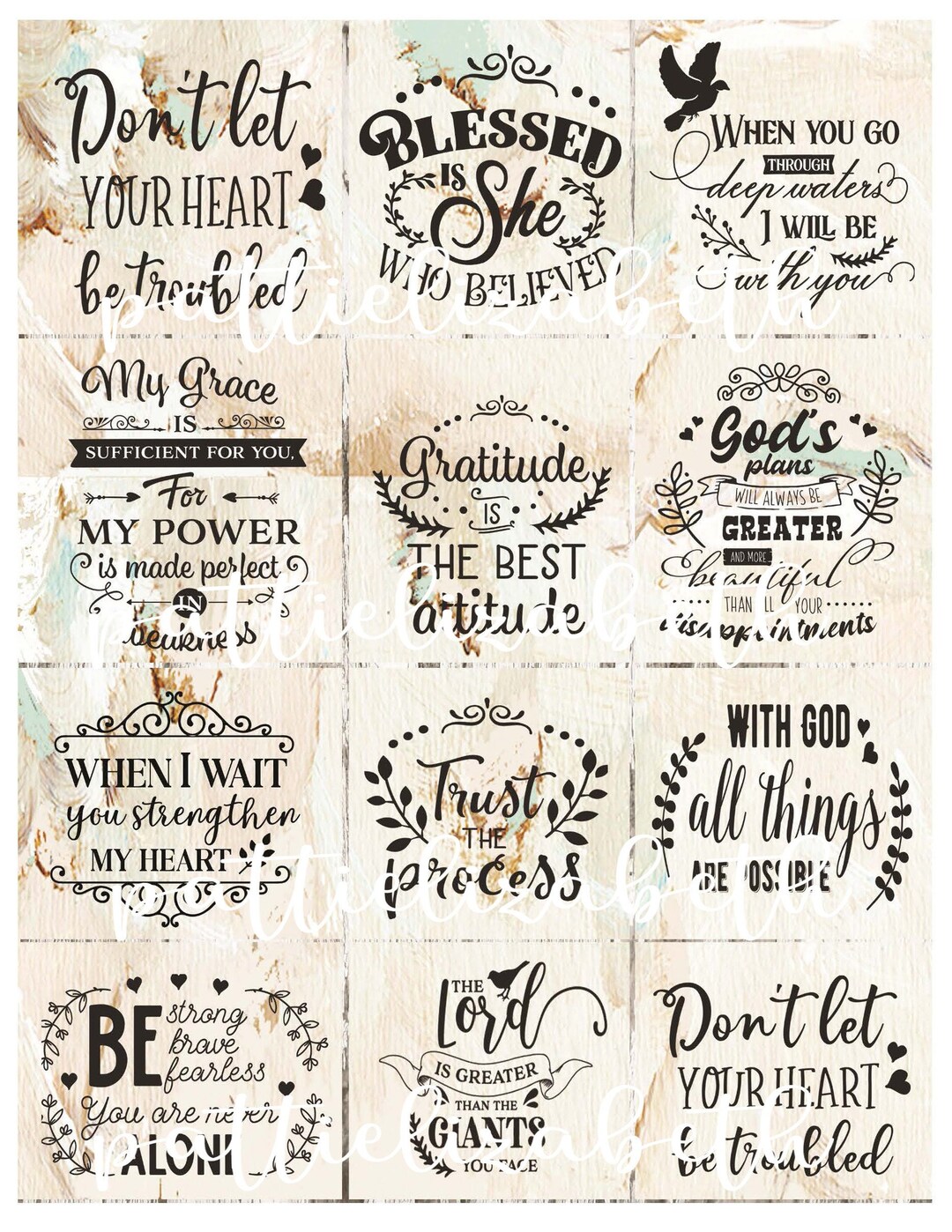 Printable Digital Scripture Verses, Quotes for Planners, Junk Journals ...