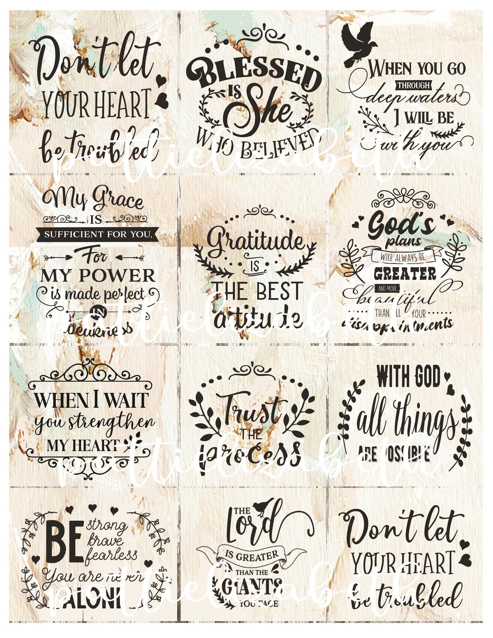 Printable Digital Scripture Verses, Quotes for Planners, Junk Journals ...