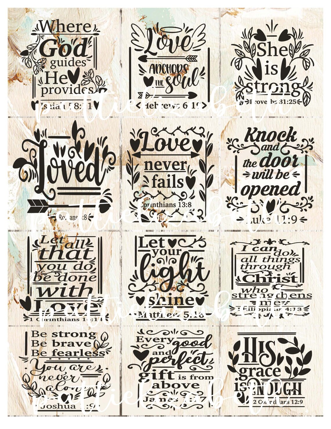 Printable Digital Scripture Verses, Quotes for Planners, Junk Journals ...