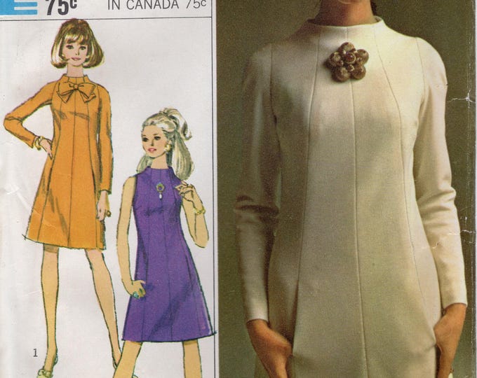 1967 Simplicity 7239 Dress. Designer Fashion. Bust 36" - Etsy