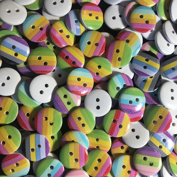 Striped Buttons - Etsy