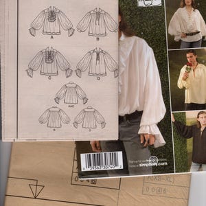 2007 Simplicity 3758 Men's and Women's Romantic, Poet Shirt. - Etsy