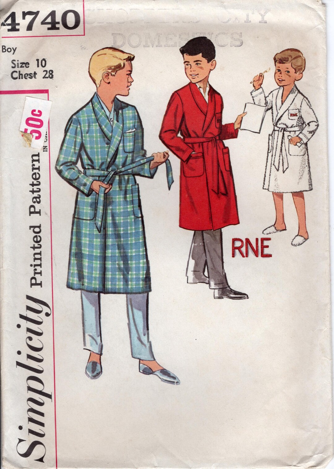 1963 Simplicity 4740 Boys' Robe. Chest 28 - Etsy