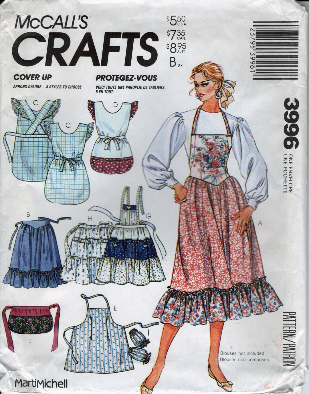 1988 Mccall's 3996 Misses' Aprons - Etsy