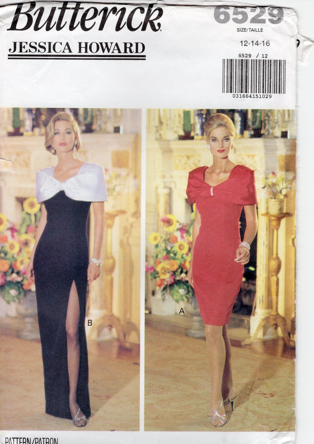 1992 Butterick 6529 Jessica Howard Formal Dress Pattern (size 12-16) - Etsy