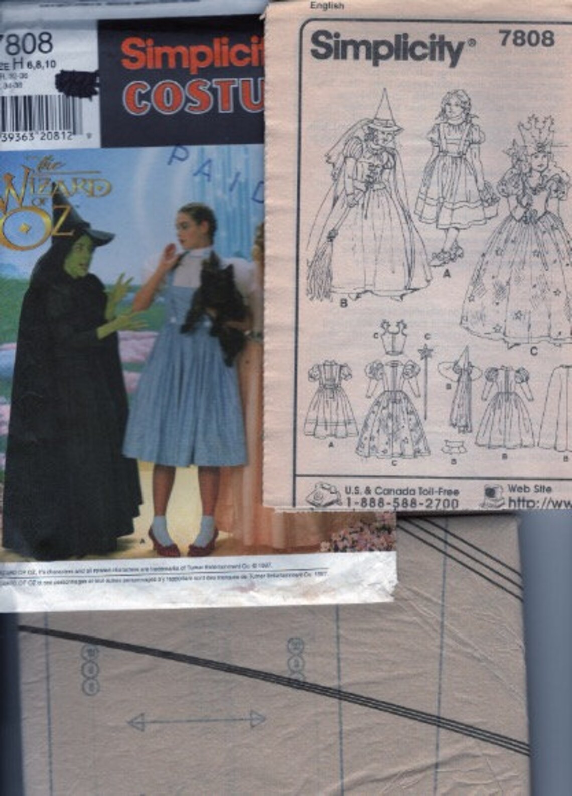 1997 Simplicity 7808 Wizard of OZ Glenda Dorothy and Wicked - Etsy