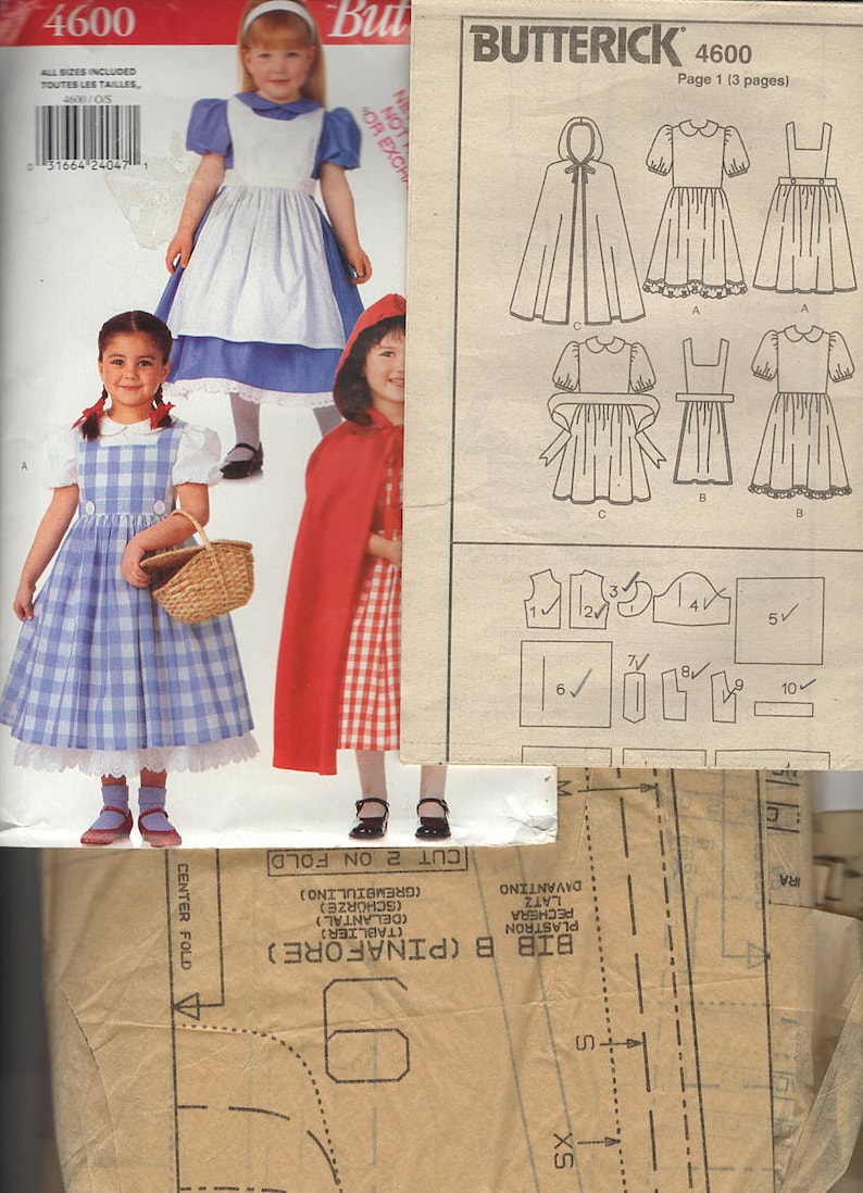 1996 Butterick 4600 Children's Costume Size Small - Etsy