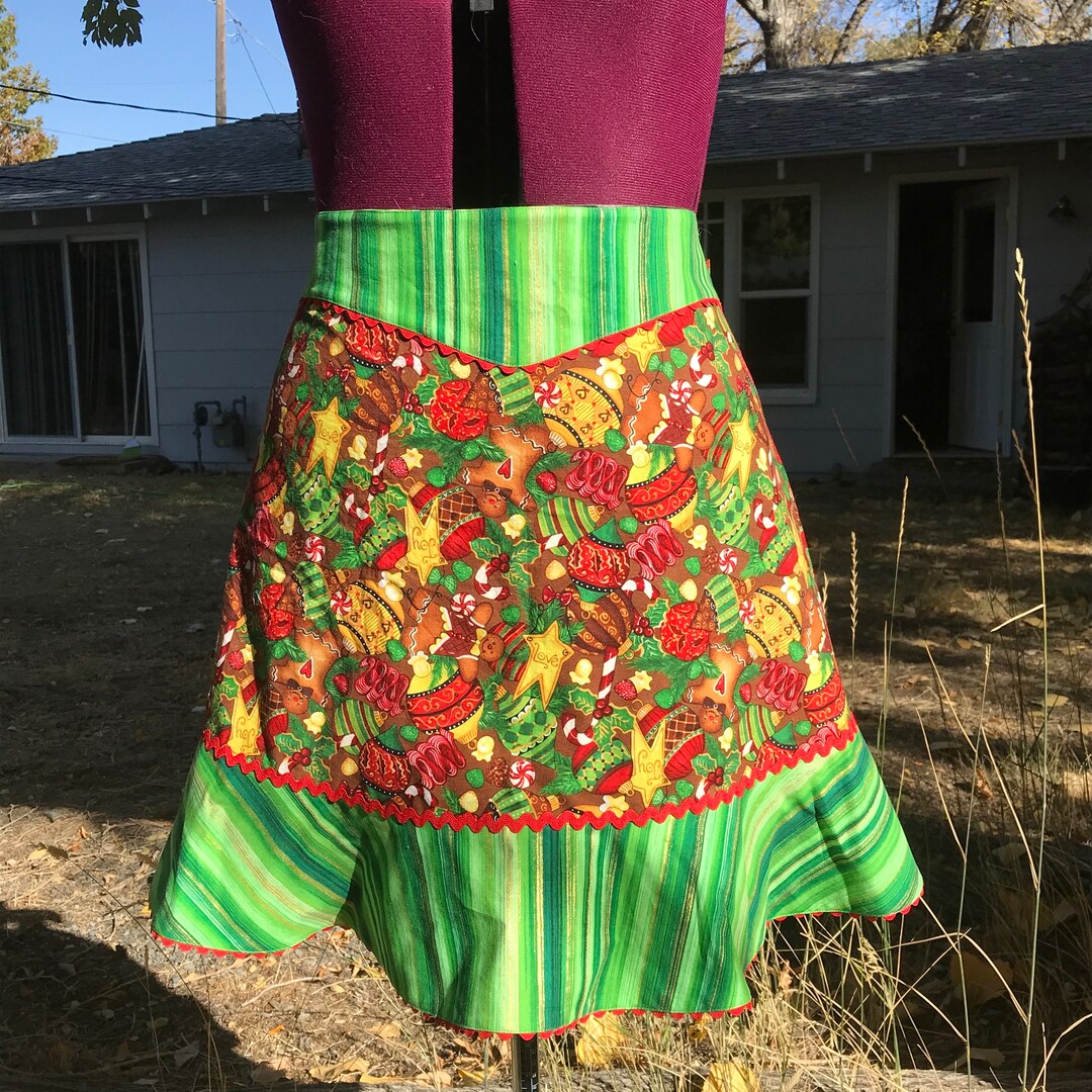 Christmas Gingerbread Man Adult Half Apron - Etsy