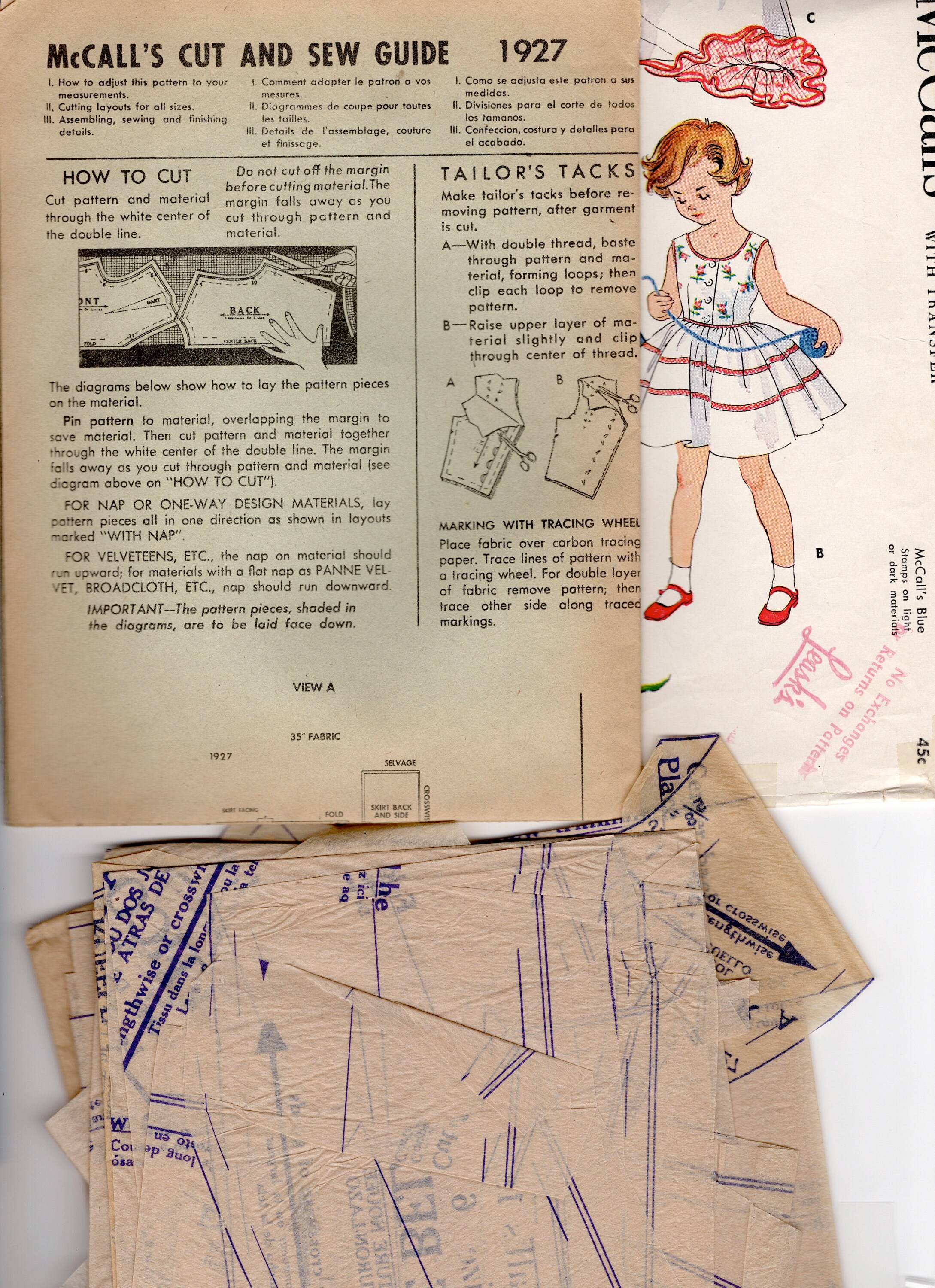 1954 Mccall's 1927 Girls' Sleeveless Dresses and Crinoline Petticoat - Etsy