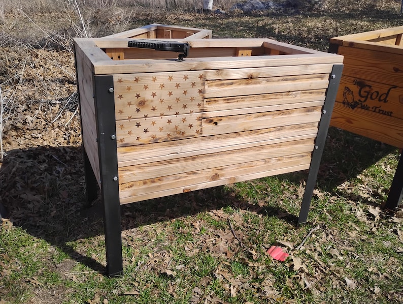 American Flag,cedar Planters, Raised Garden Beds, Garden Planters ...