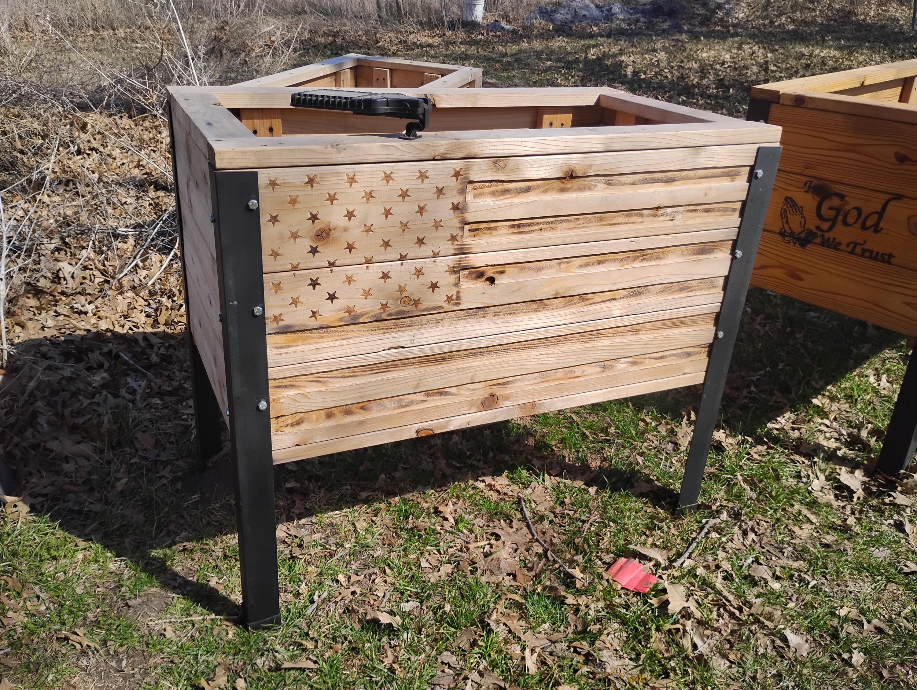 American Flag,cedar Planters, Raised Garden Beds, Garden Planters ...