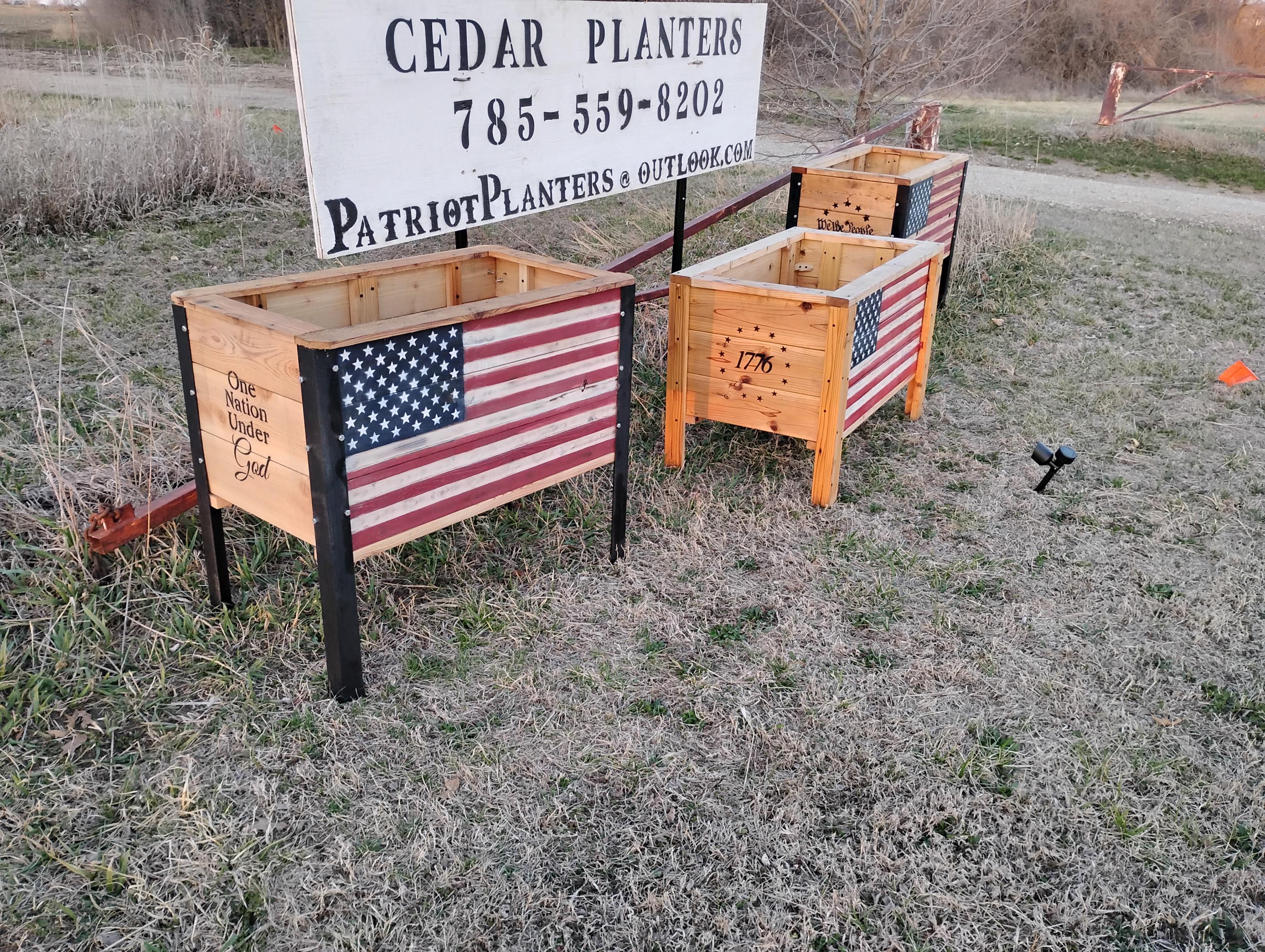 American Flag,cedar Planters, Raised Garden Beds, Garden Planters ...