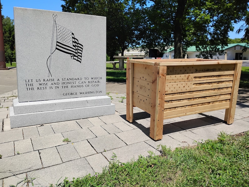 American Flag,cedar Planters, Raised Garden Beds, Garden Planters ...