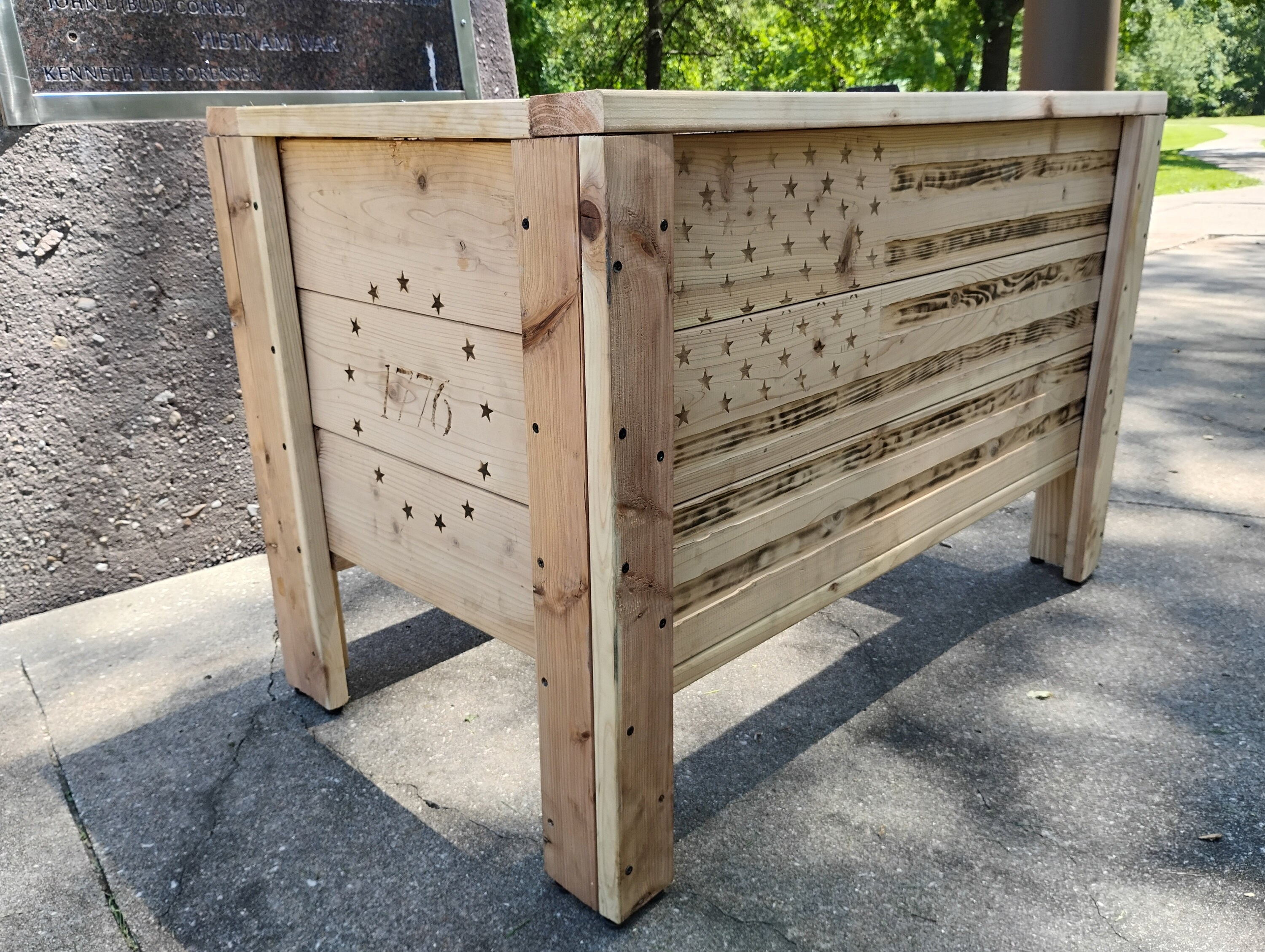 American Flag,cedar Planters, Raised Garden Beds, Garden Planters ...