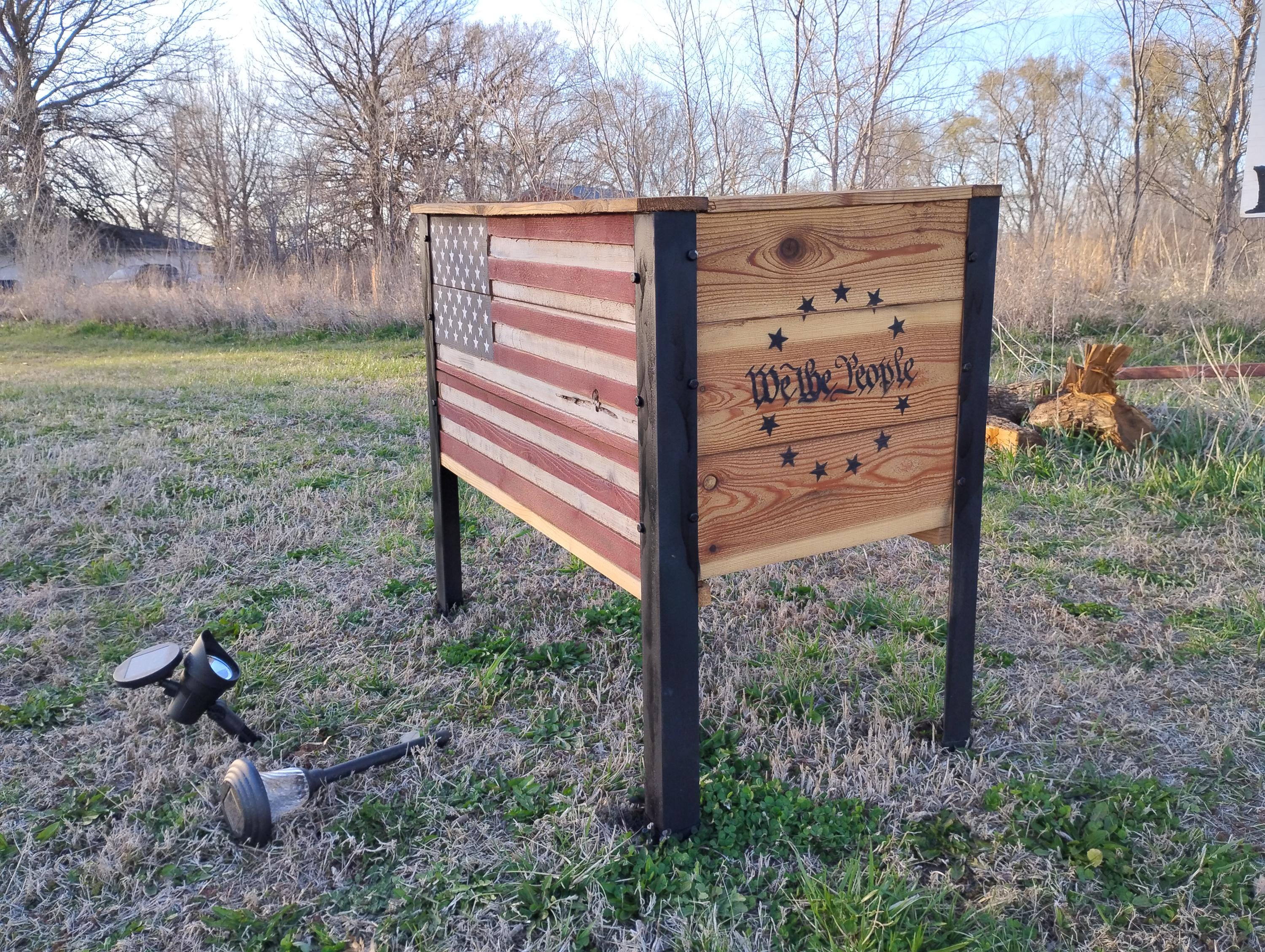 American Flag,cedar Planters, Raised Garden Beds, Garden Planters ...