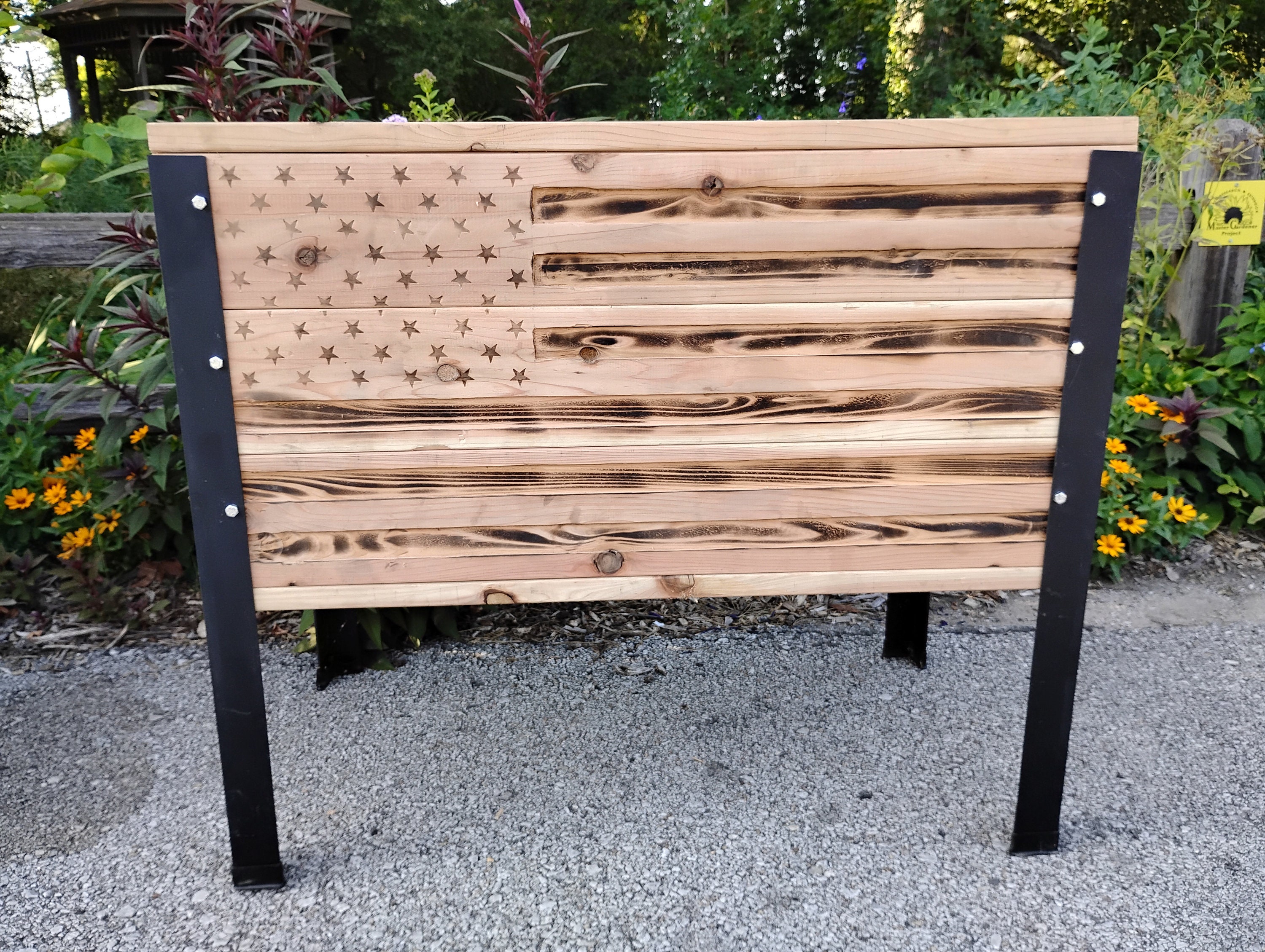 American Flag,cedar Planters, Raised Garden Beds, Garden Planters ...