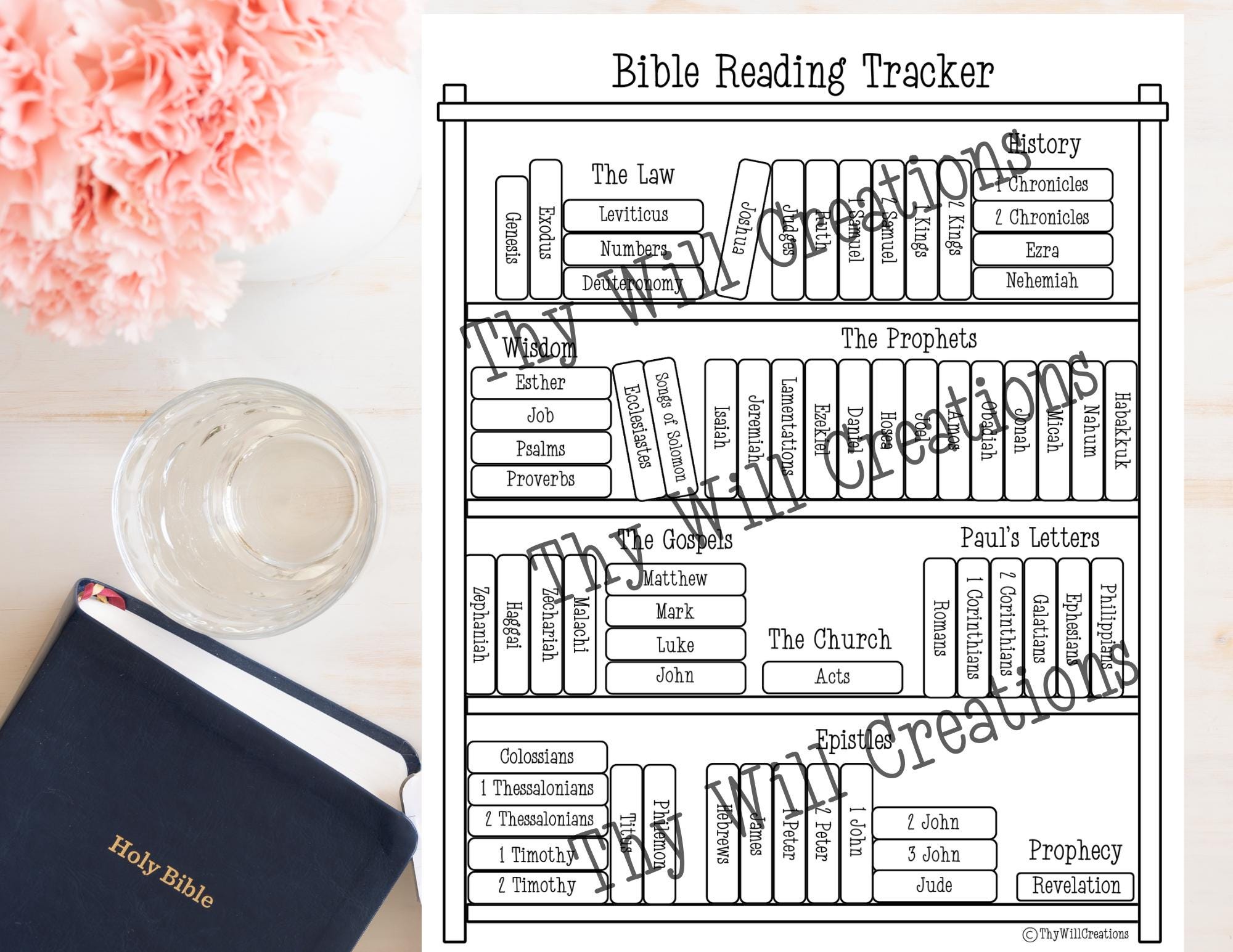 Printable Bible Reading Tracker: Coloring Log (PDF) - Etsy