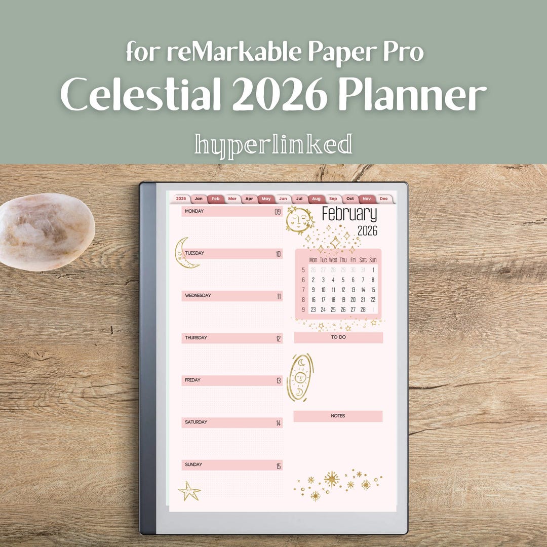 2026 Digital Planner: Celestial Moon & Sun Design - Hyperlinked ...