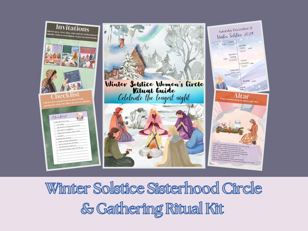 Winter Solstice Sisterhood Circle & Gathering Ritual Kit Toolkit for ...
