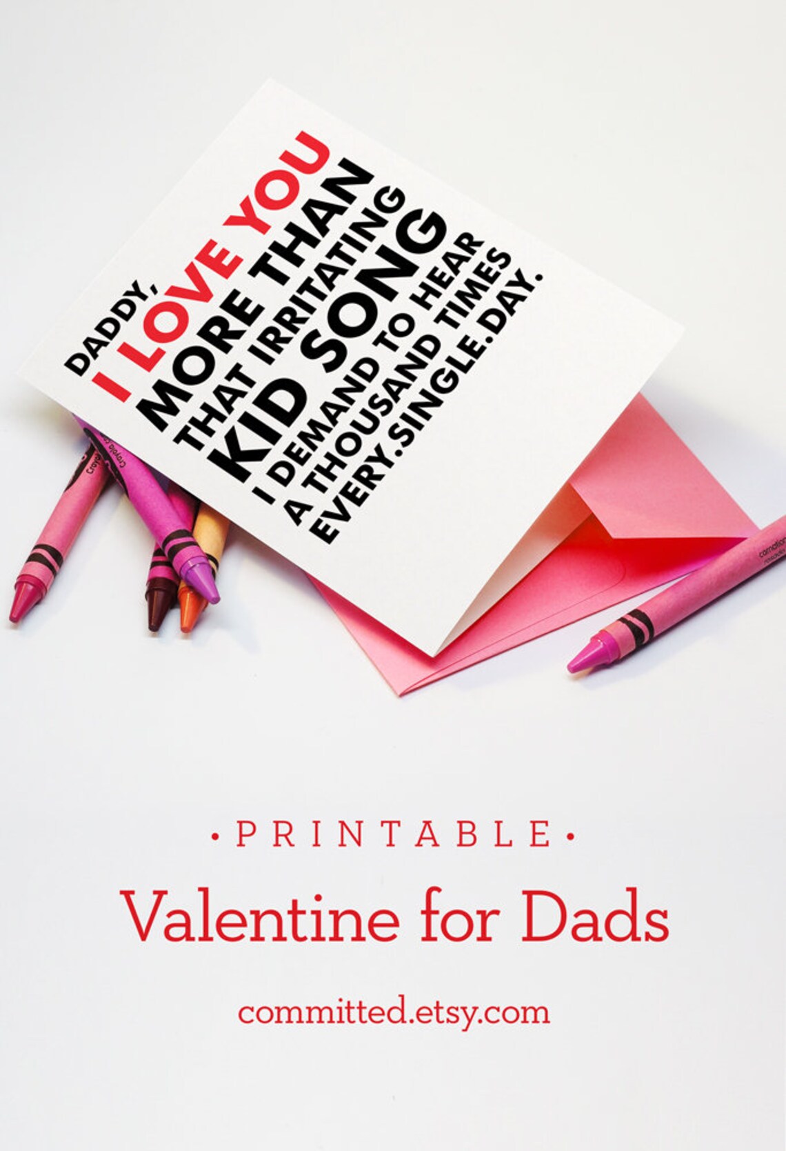 Printable Valentine's Day Card | Baby Card to Daddy | Funny Love Note ...