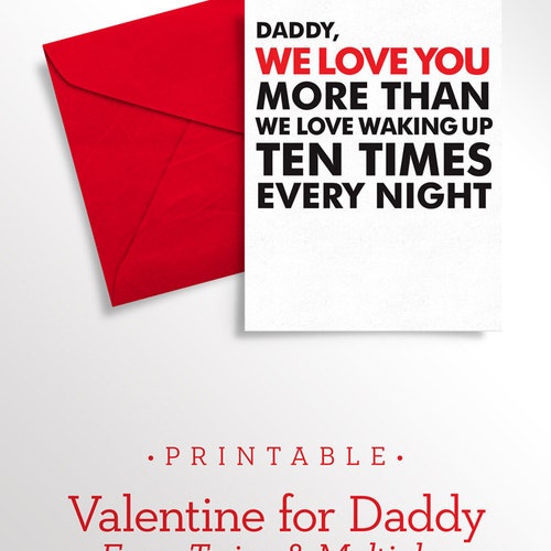 Printable Valentine Kid Card for Daddy Funny Love Note for - Etsy
