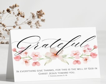 Bible Verse Thank You Card, Scripture Gratitude Card, Printable Thank ...