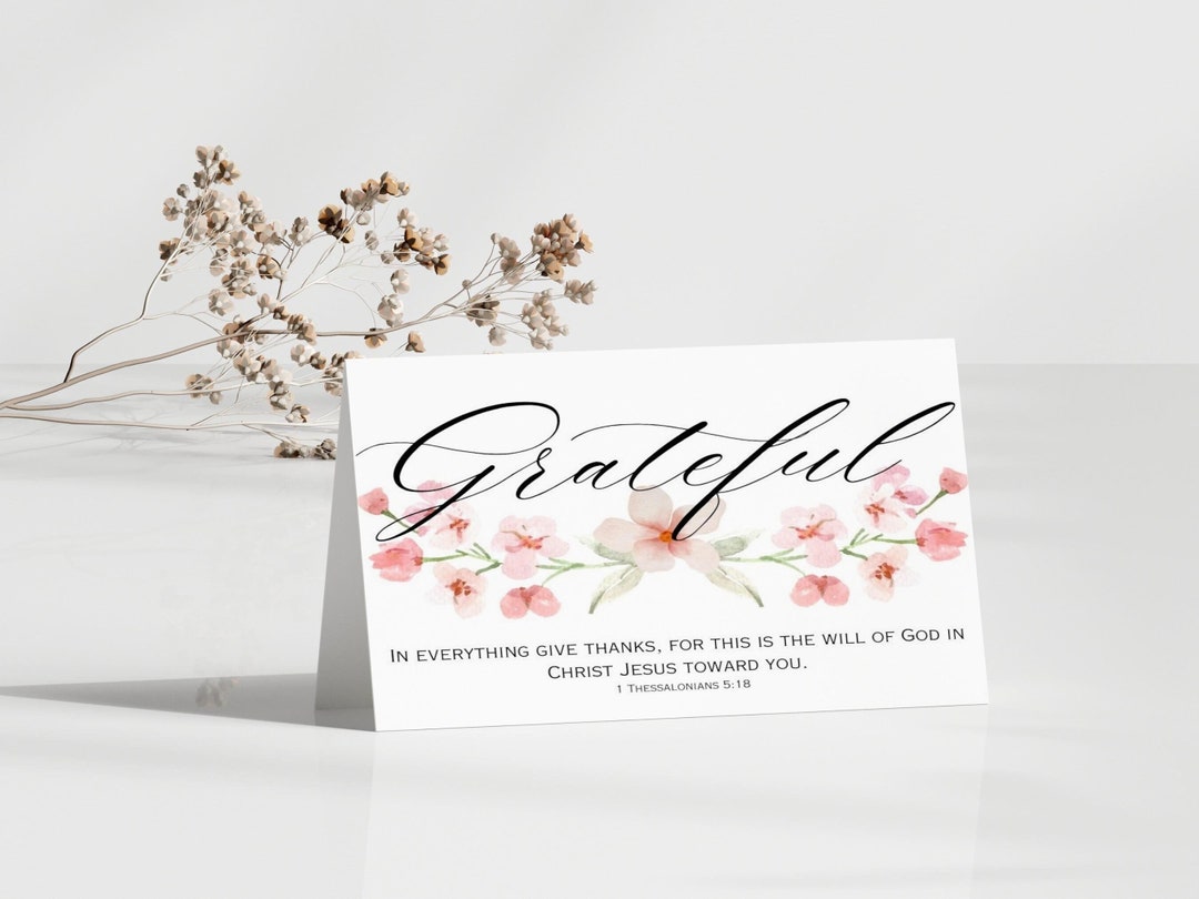 Bible Verse Thank You Card, Scripture Gratitude Card, Printable Thank ...