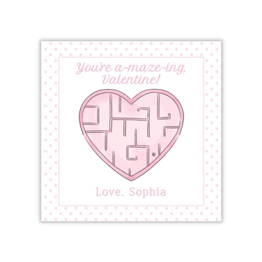 Printable Pink Maze Valentine | You’re A-maze-ing Valentine Card ...