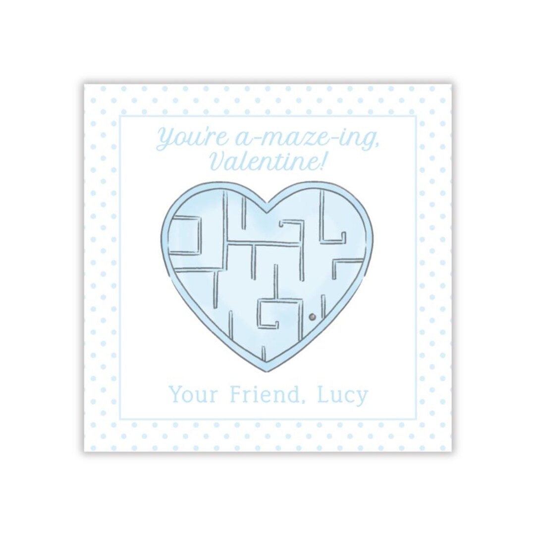 Printable Blue Maze Valentine | You’re A-maze-ing Valentine Card ...