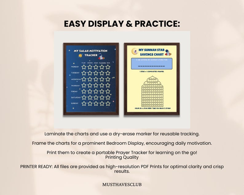 Salah Tracker Printable & Sunnah Chart Set,astronaut Space Theme Prayer ...