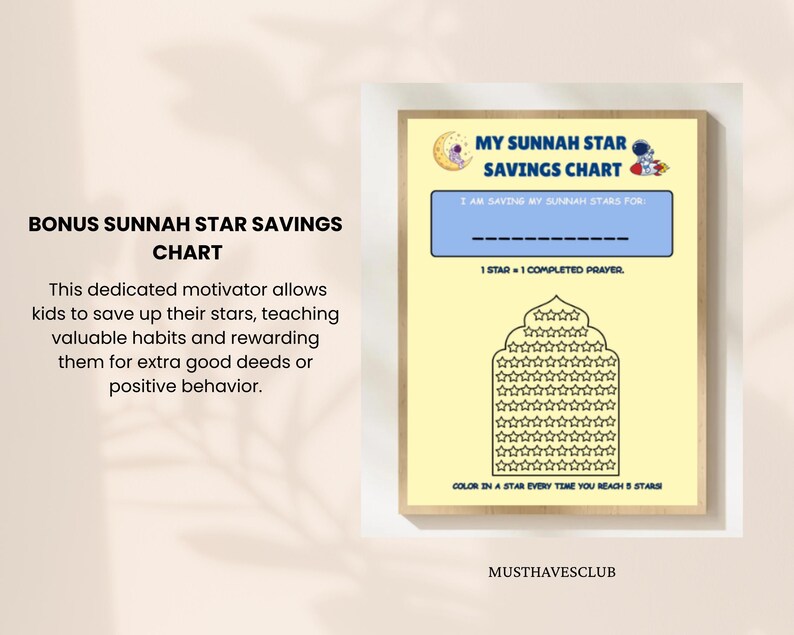 Salah Tracker Printable & Sunnah Chart Set,astronaut Space Theme Prayer ...