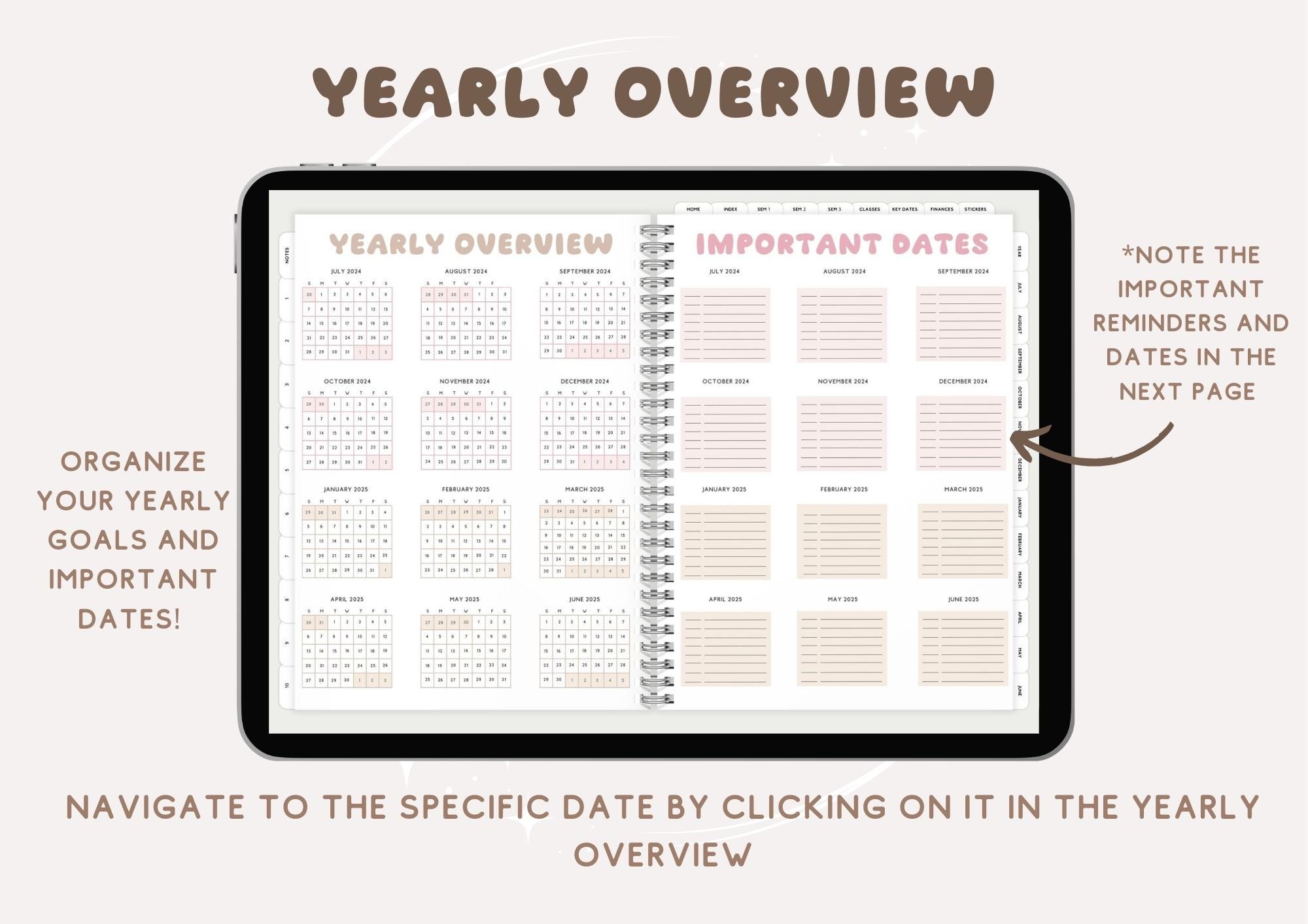 2024-2025 Student Digital Planner Goodnotes Academic Planner Dated ...