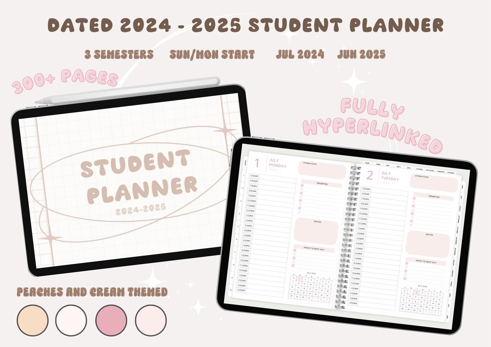 2024-2025 Student Digital Planner Goodnotes Academic Planner Dated ...