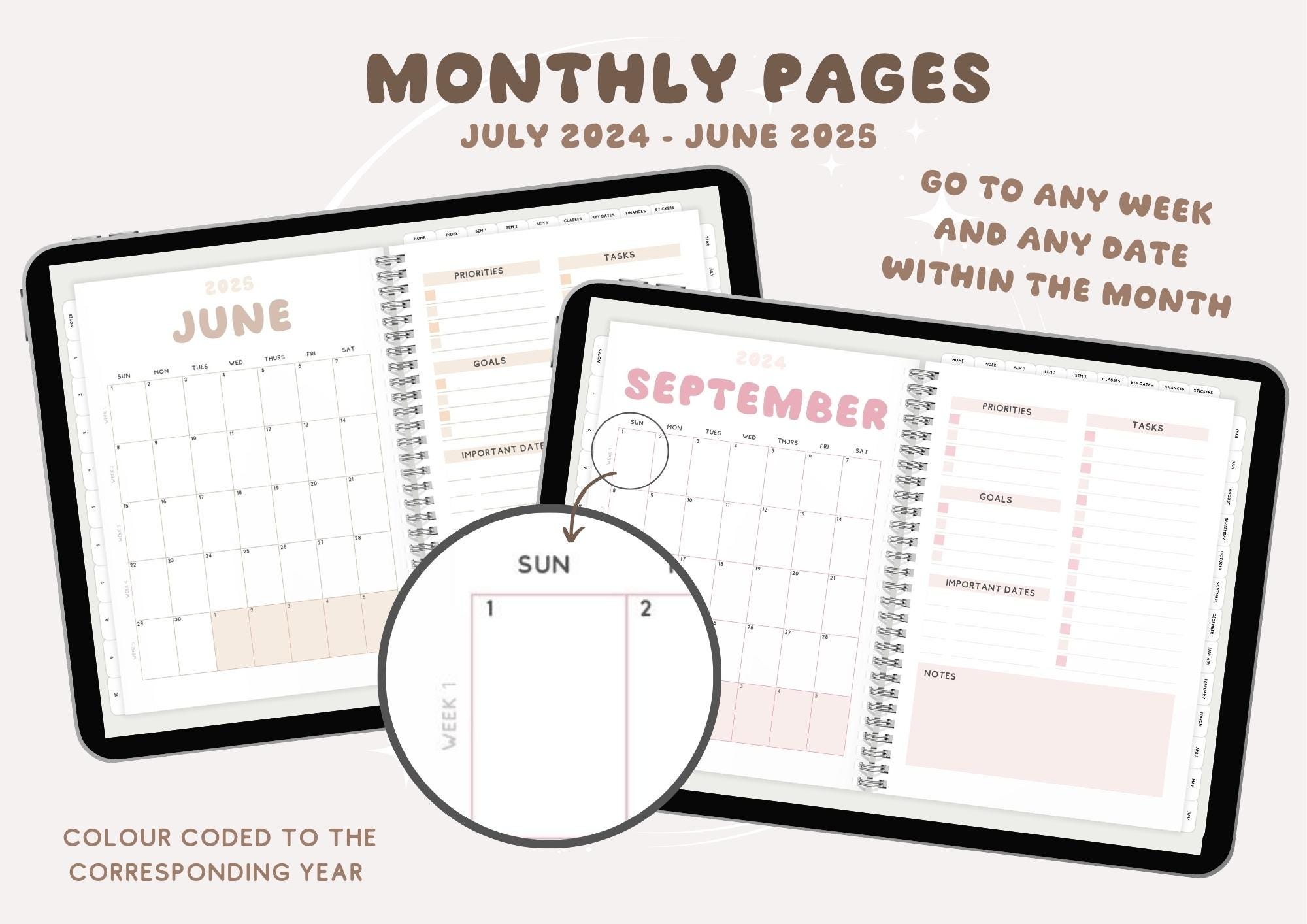 2024-2025 Student Digital Planner Goodnotes Academic Planner Dated ...