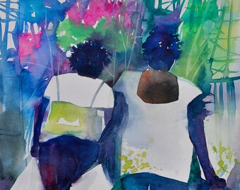 The Tennis Match African American Art Tennis Art Wall - Etsy