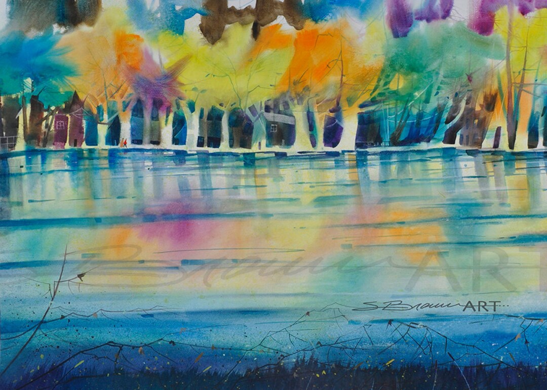 Lake of Color Landscape Print, Landscape Art Print, Landscape Wall Art ...