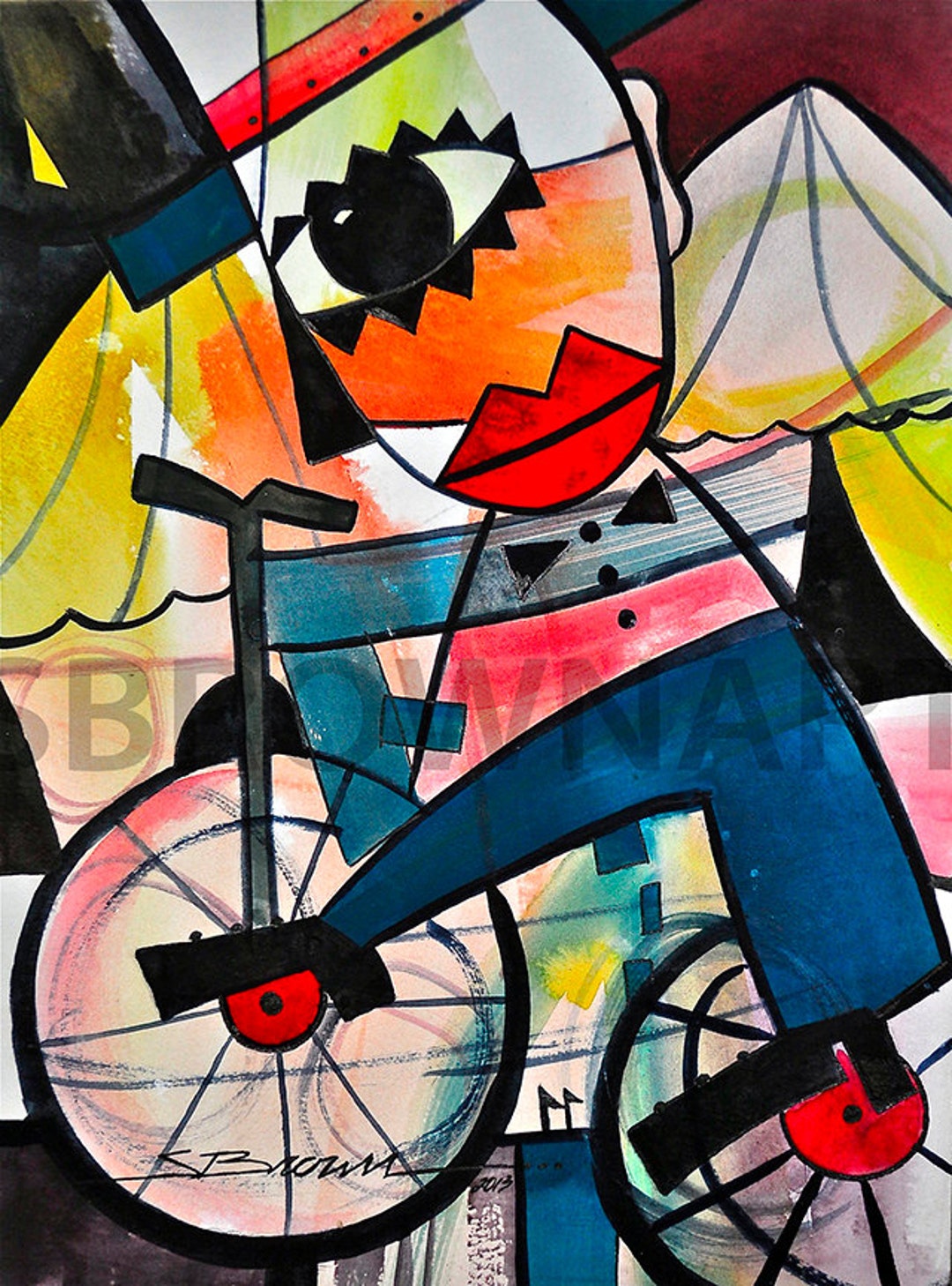 Life is a Circus II Watercolor Painting, Circus Art, Circus Abstract ...
