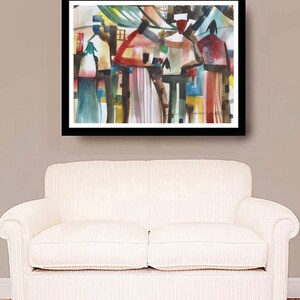 Family Gathering Watercolor Print African American Art Black | Etsy